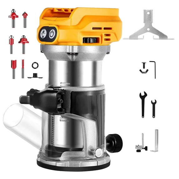 Cordless Compact Router compatible with Dewalt 20V Battery,6 Speeds ...