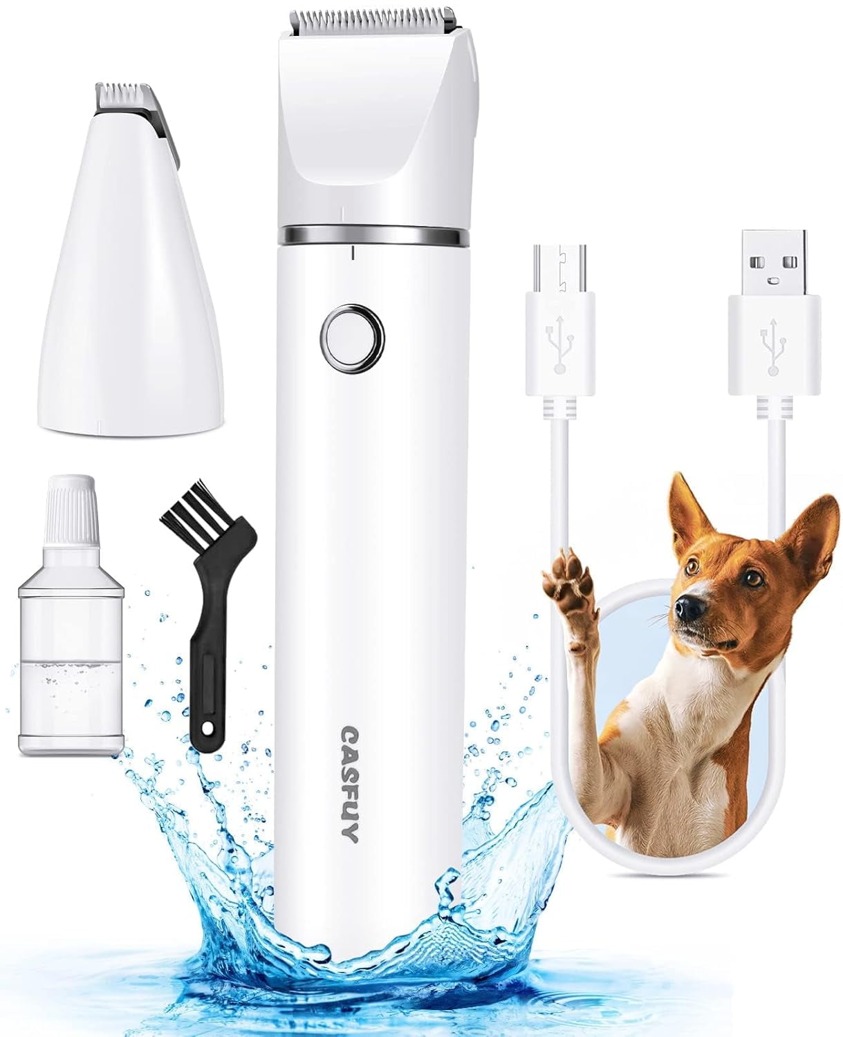 Cordless Dog Paw Trimmer - Low Noise Small Dog Clippers with Double Blades USB Rechargeable ...