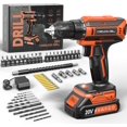 Cordless Drill, 20V Power Drill Set with 2.0Ah Power & , 3/8 Inch ...
