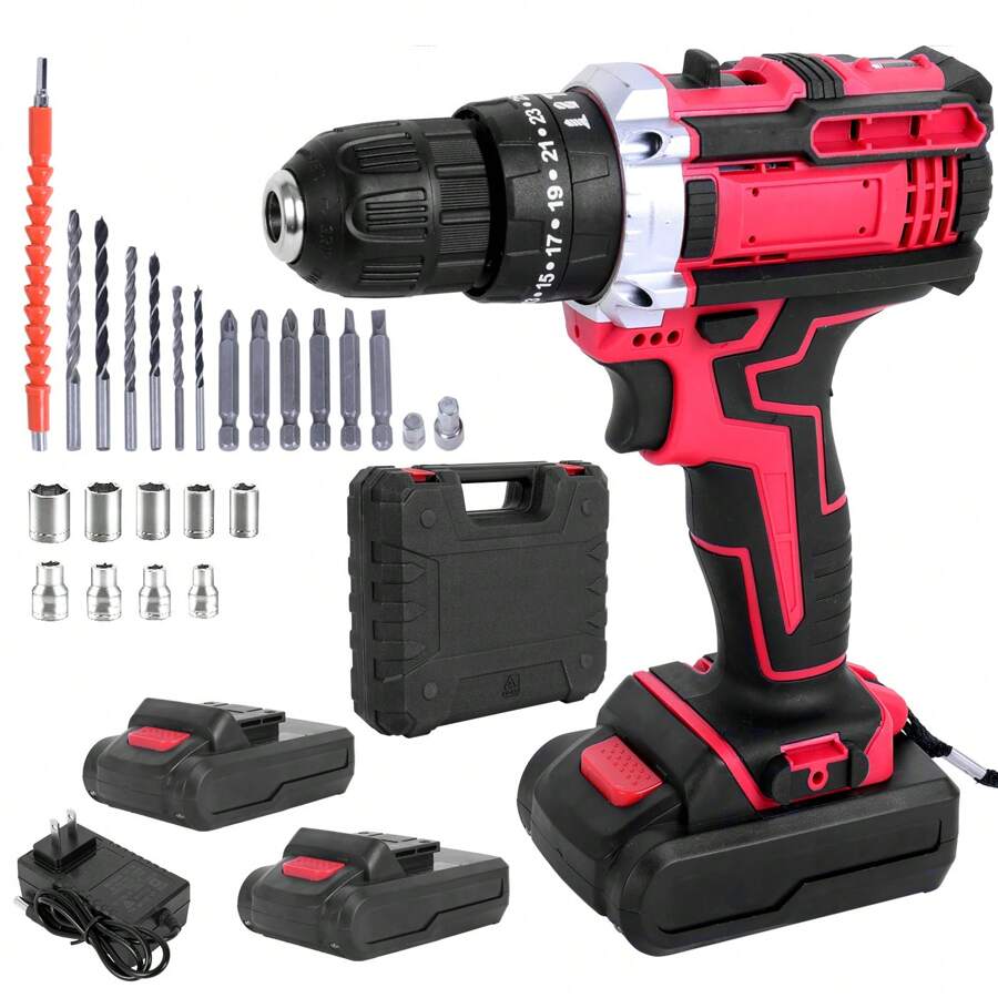 Cordless Drill, 21V Power Drill Set With 1.2Ah Battery, Powerful Torque ...