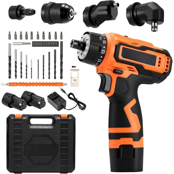 Cordless Drill Driver, 5-In-1, Chuck, Dual-Speed Variable, Drill Driver ...