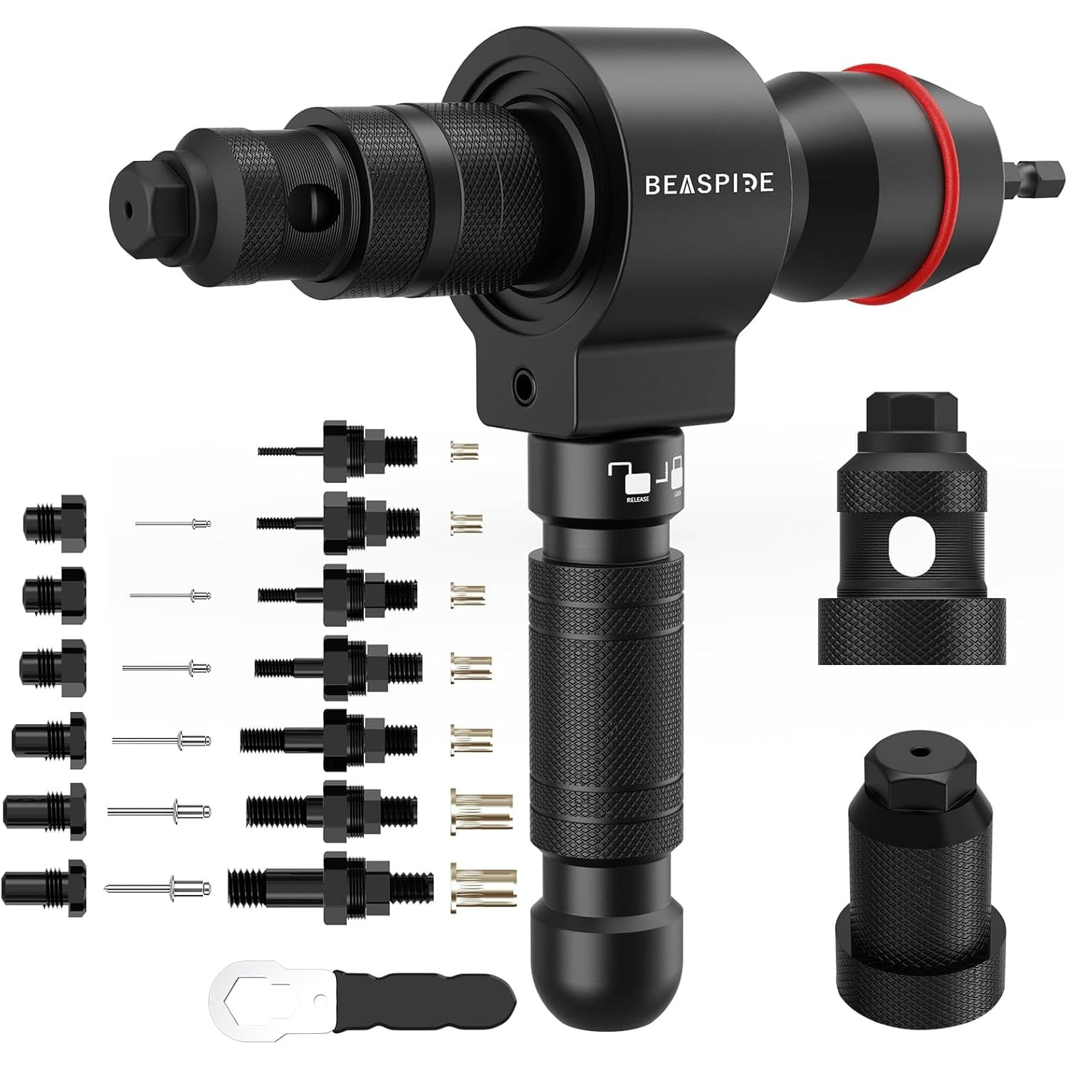 Cordless Drill Electric Rivet Gun Adapter, 2-in-1 Rivet Nut Adapter Kit ...