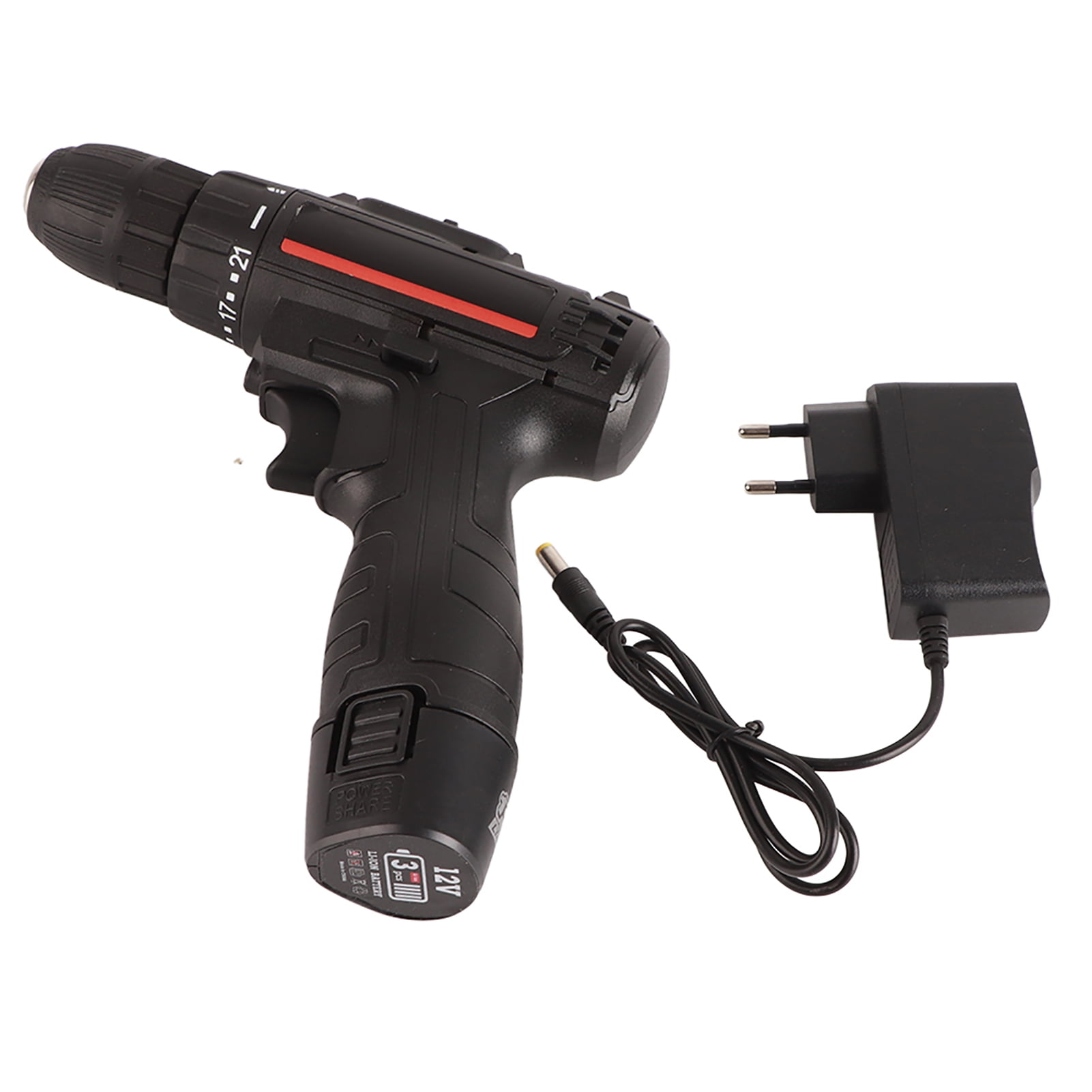 Cordless Drill Electric Screwdriver 12V Black Fast Charging Power Tools ...