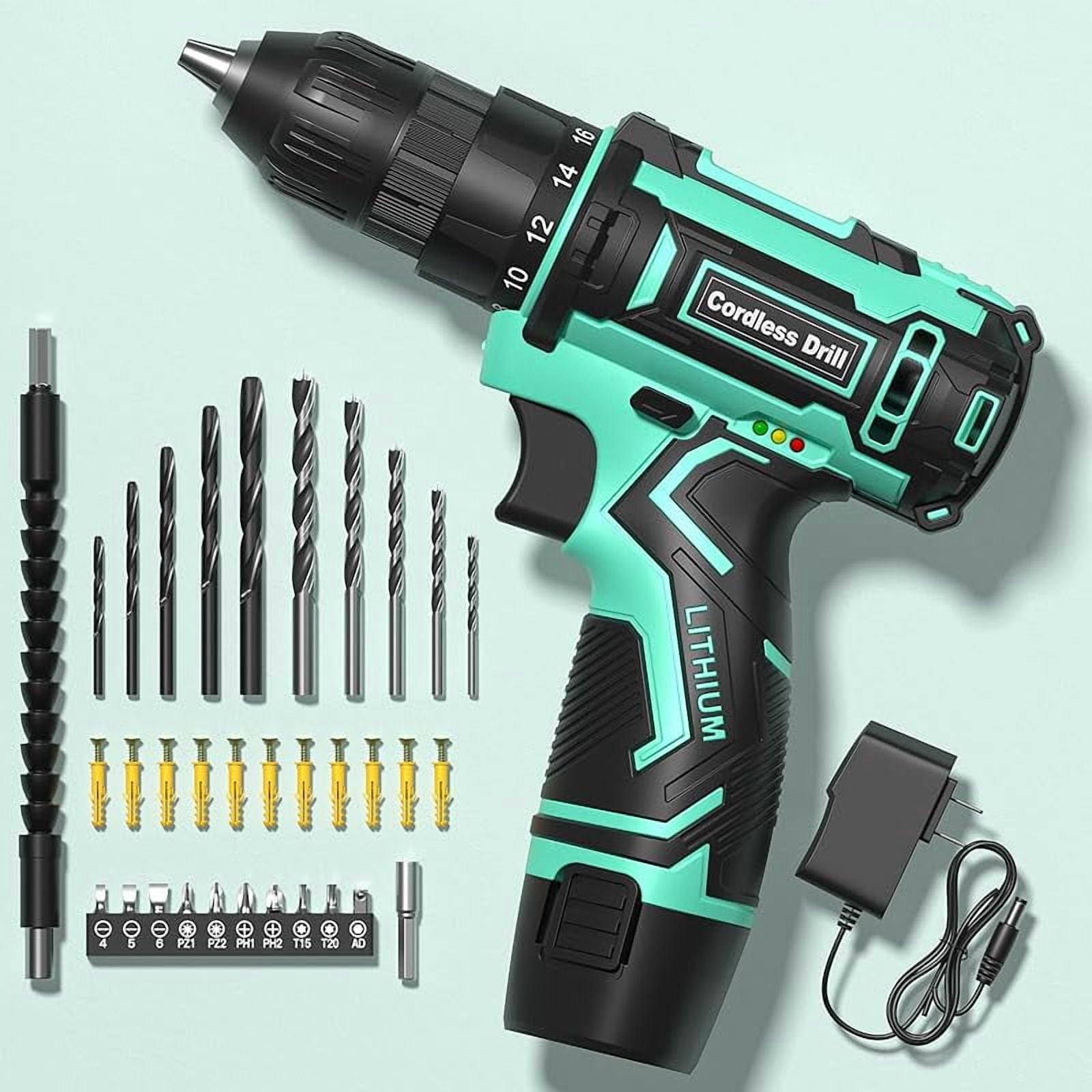 Cordless Drill Set,12V Power Drill Driver 3/8" Keyless Chuck with 42 ...