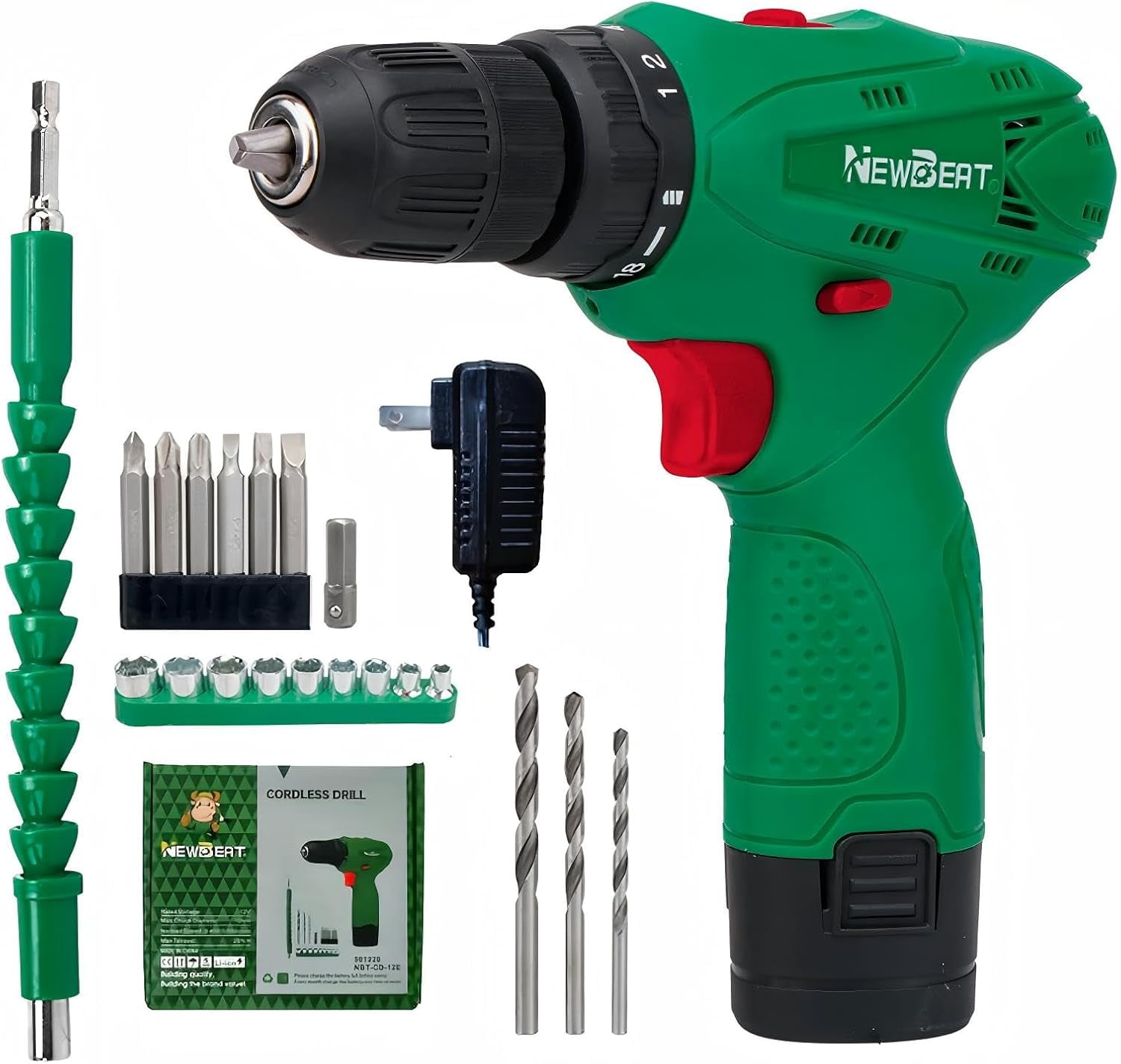 Cordless Drill Set, 12V Power Drill Driver with Battery and Charger, 3/ ...