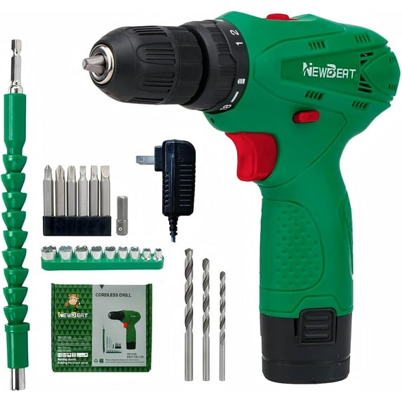 Cordless Drill Set, 12V Power Drill Driver with Battery and Charger, 3/ ...