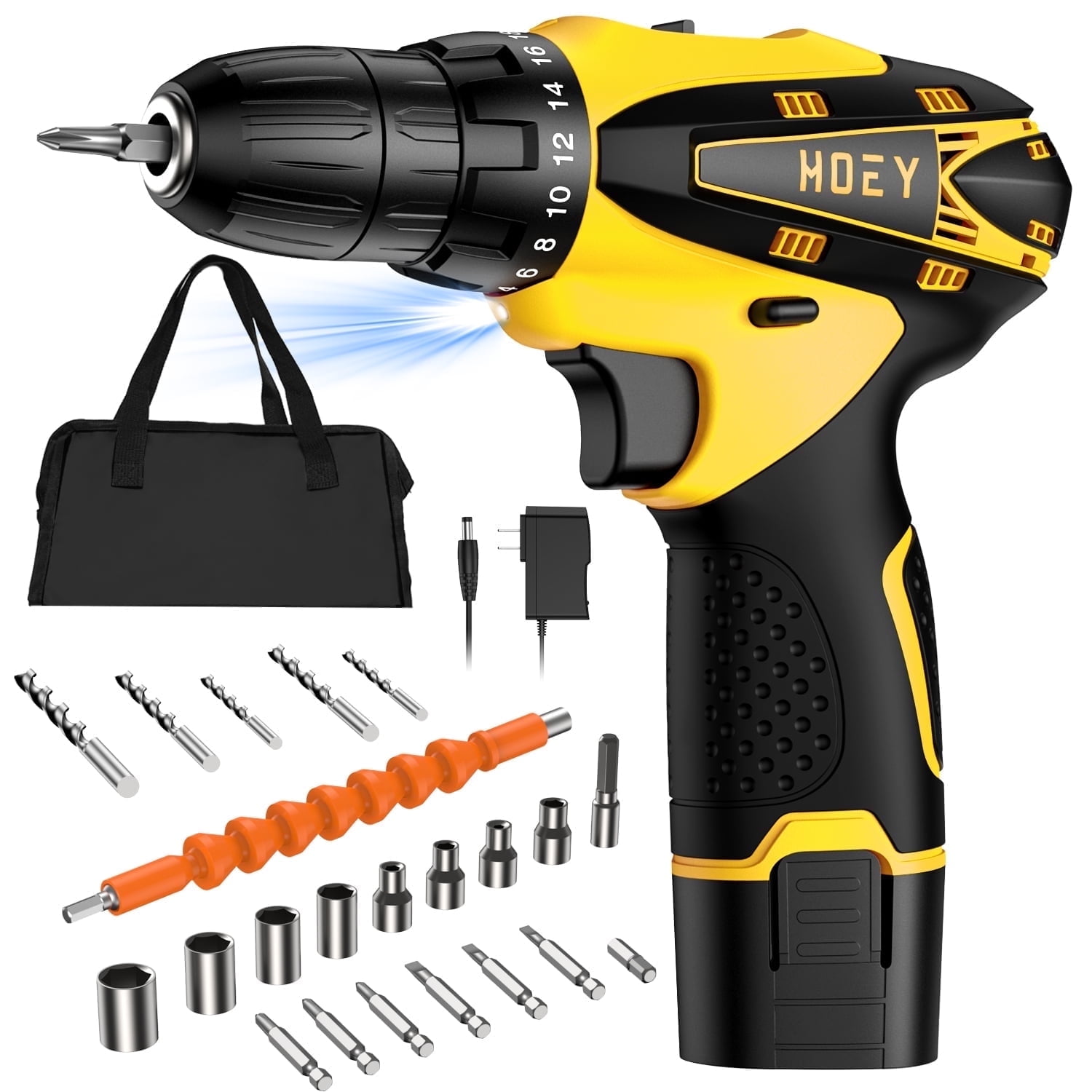 Cordless Drill Set, 12V Power Drill Set Electric Screwdriver Driver ...
