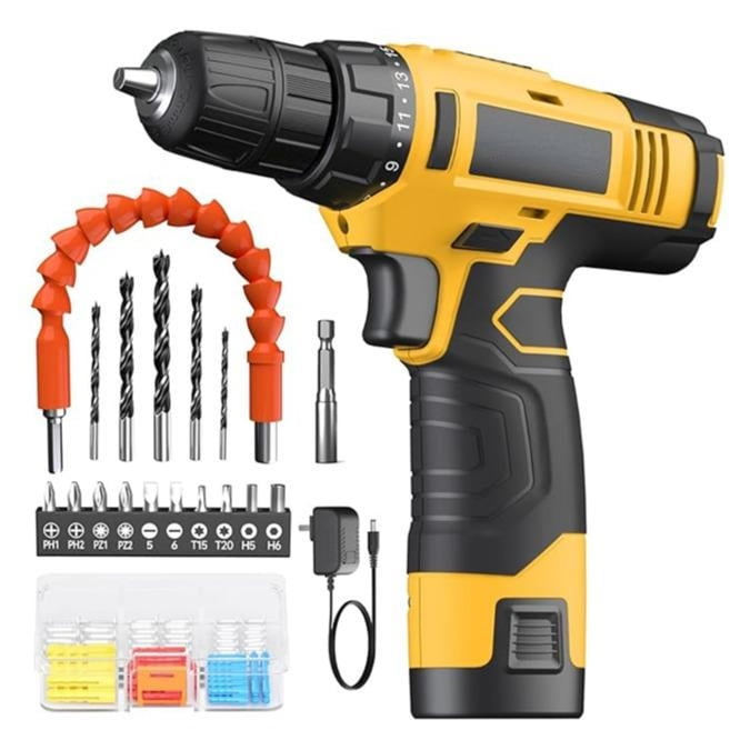 Cordless Drill Set, 20V Electric Power Drill with Battery And Charger ...
