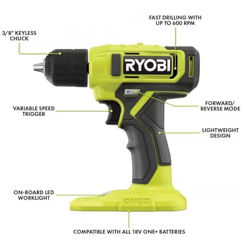 Cordless Drill Set Bundle with 18-Volt Drill Driver, Multipurpose Drill ...