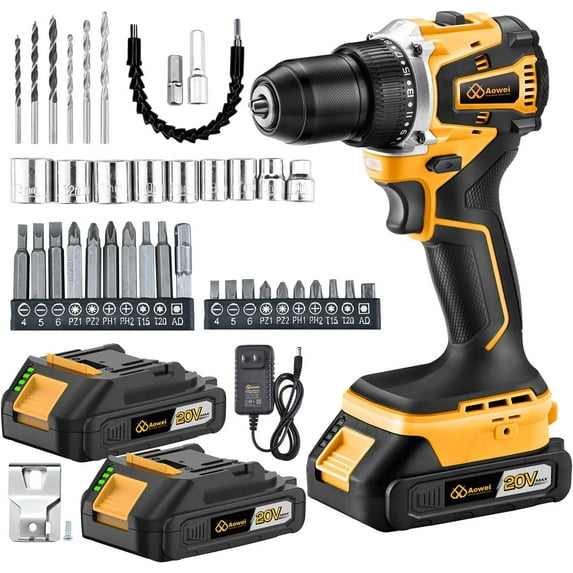 Cordless Drill Set/Driver, 20V Electric Power Drill With Battery And ...