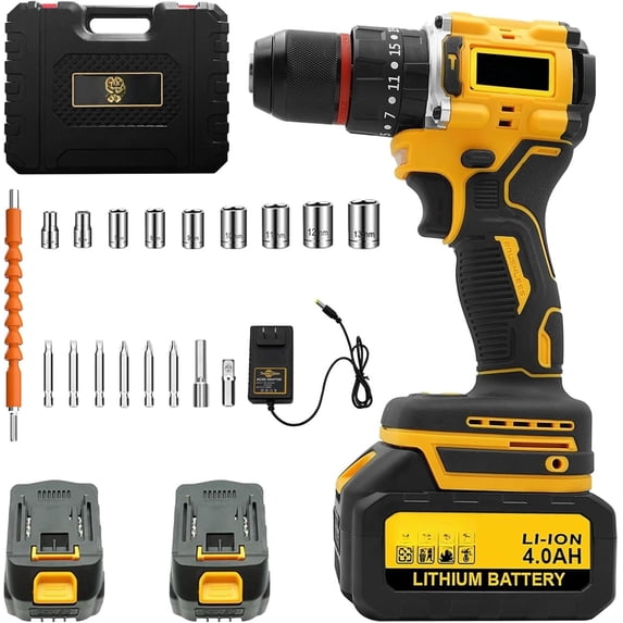 Cordless Drill Set, Power Drill Tool Set 20V, 3/8-Inch Keyless Chuck ...