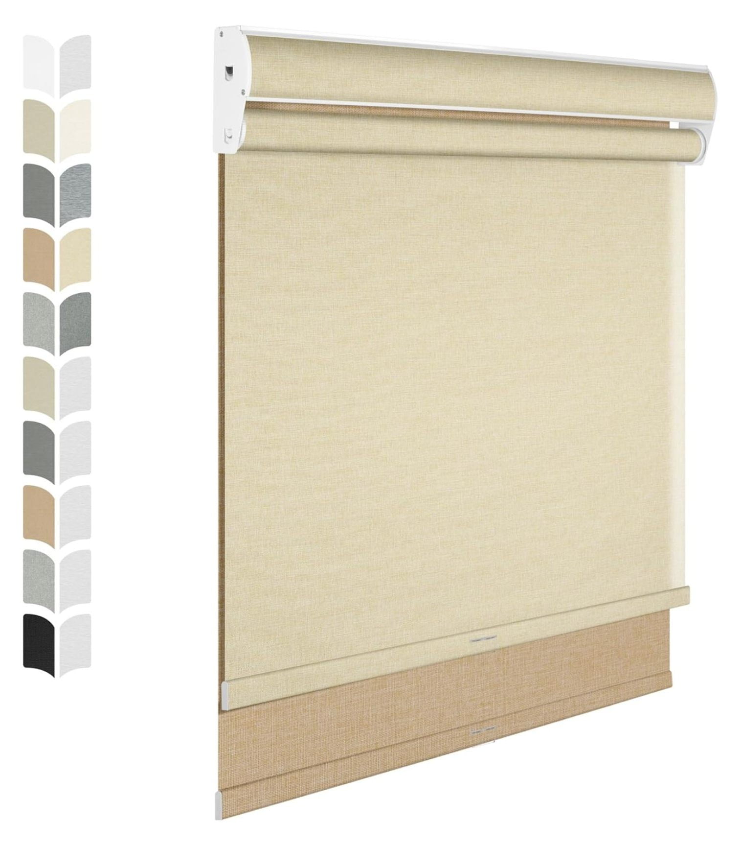 Cordless Dual Shades with Cassette Valance,Double Window Shades ...