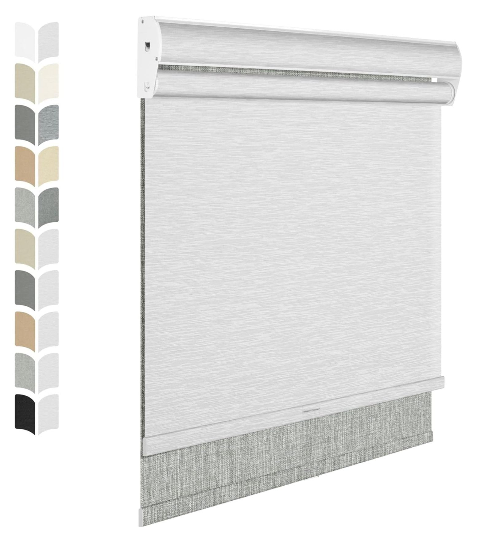 Cordless Dual Shades with Cassette Valance,Double Window Shades ...