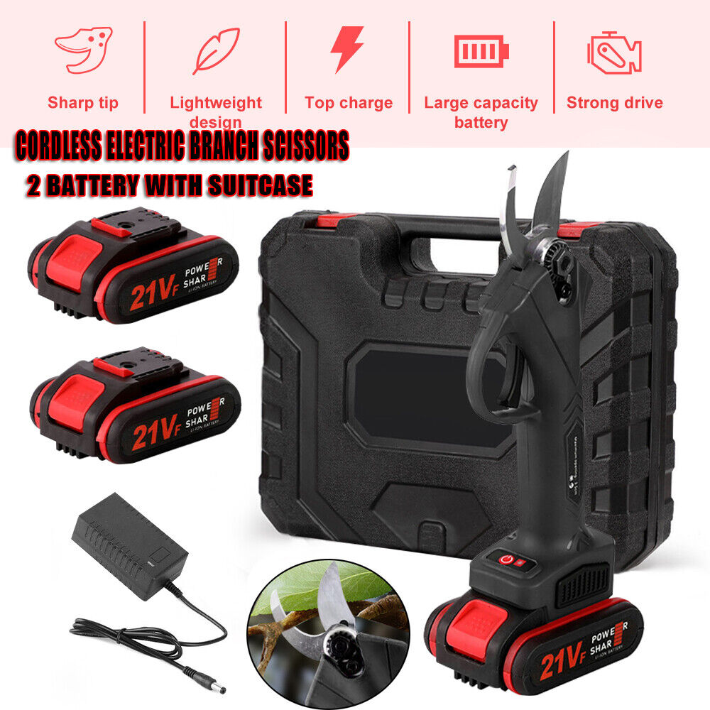 Cordless Electric Branch Scissors 35mm Pruning Shear Pruner Tree Garden ...