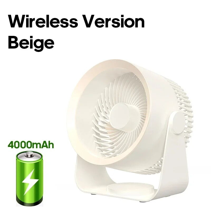 Cordless Electric Fan 4000mah Wireless Portable Air Circulator Fan ...