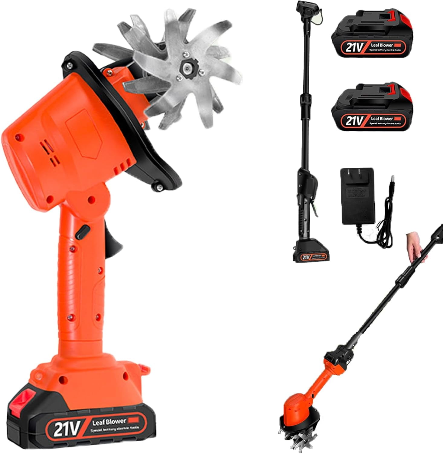 24V Cordless Mini Tiller Cultivator - Lightweight 1.5kg Rototiller, 4 ...