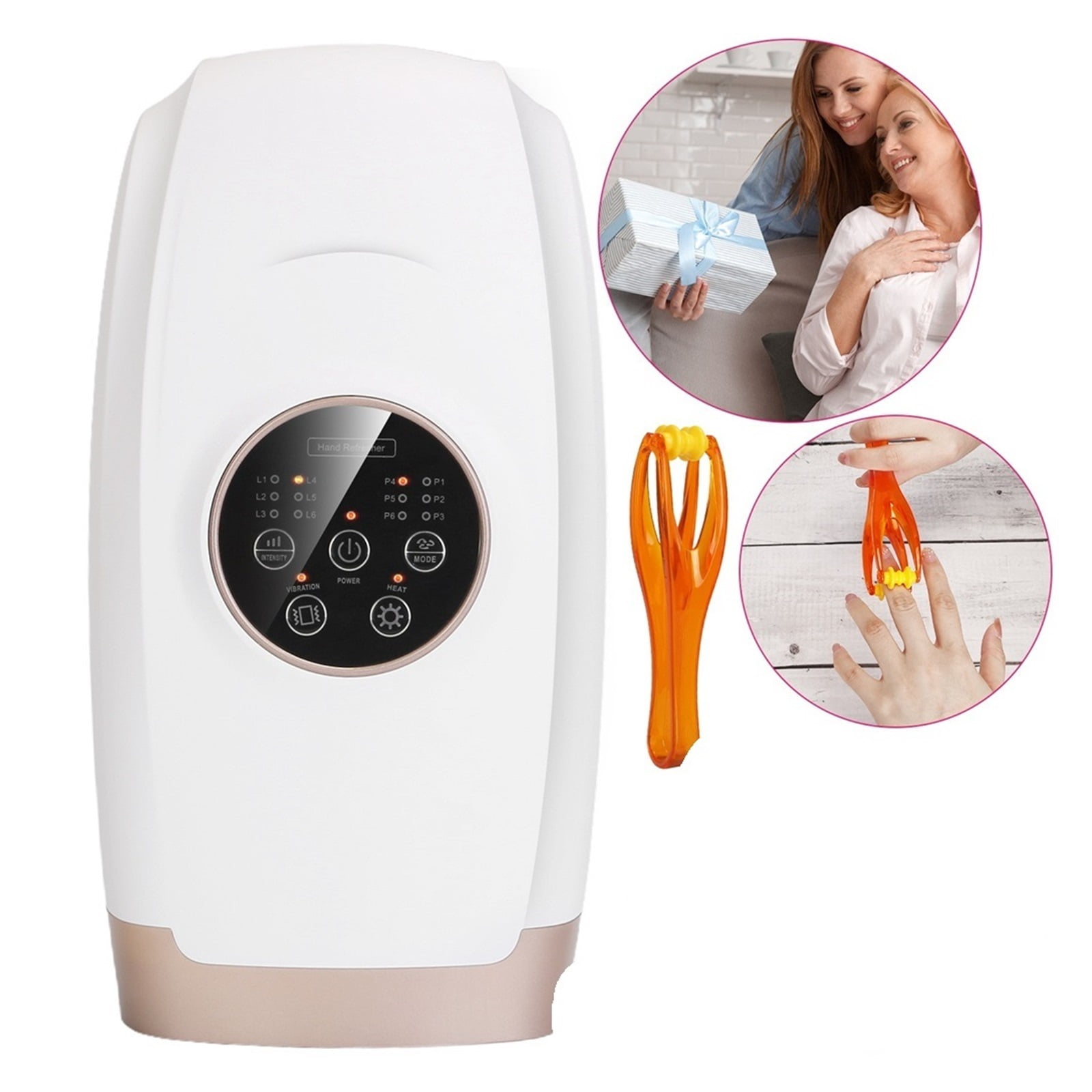 Cordless Electric Hand Massager with Compression - Rechargeable 6-Level ...