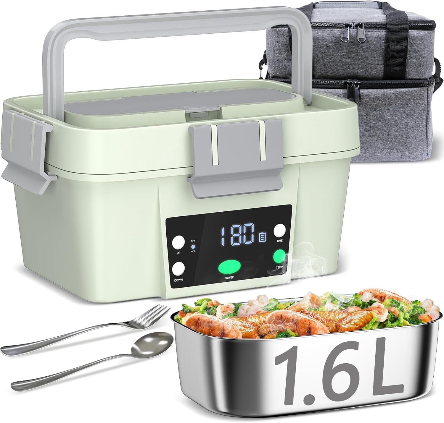 Cordless Electric Heated Lunch Box, 6.75 Cups and 16,000mAh ...