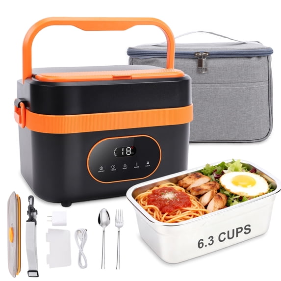 Cordless Electric Heated Lunch Box 60W 1.5L(6 Cups) Stainless Steel ...