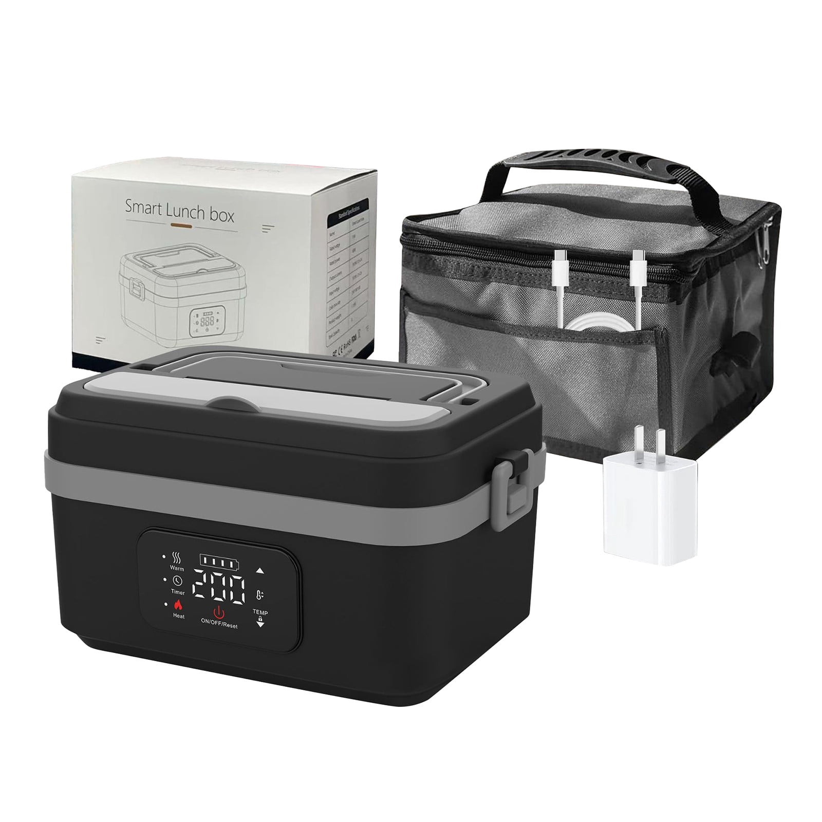 Cordless Electric Heated Lunch Box for Adults Men Women, Rechargeable ...