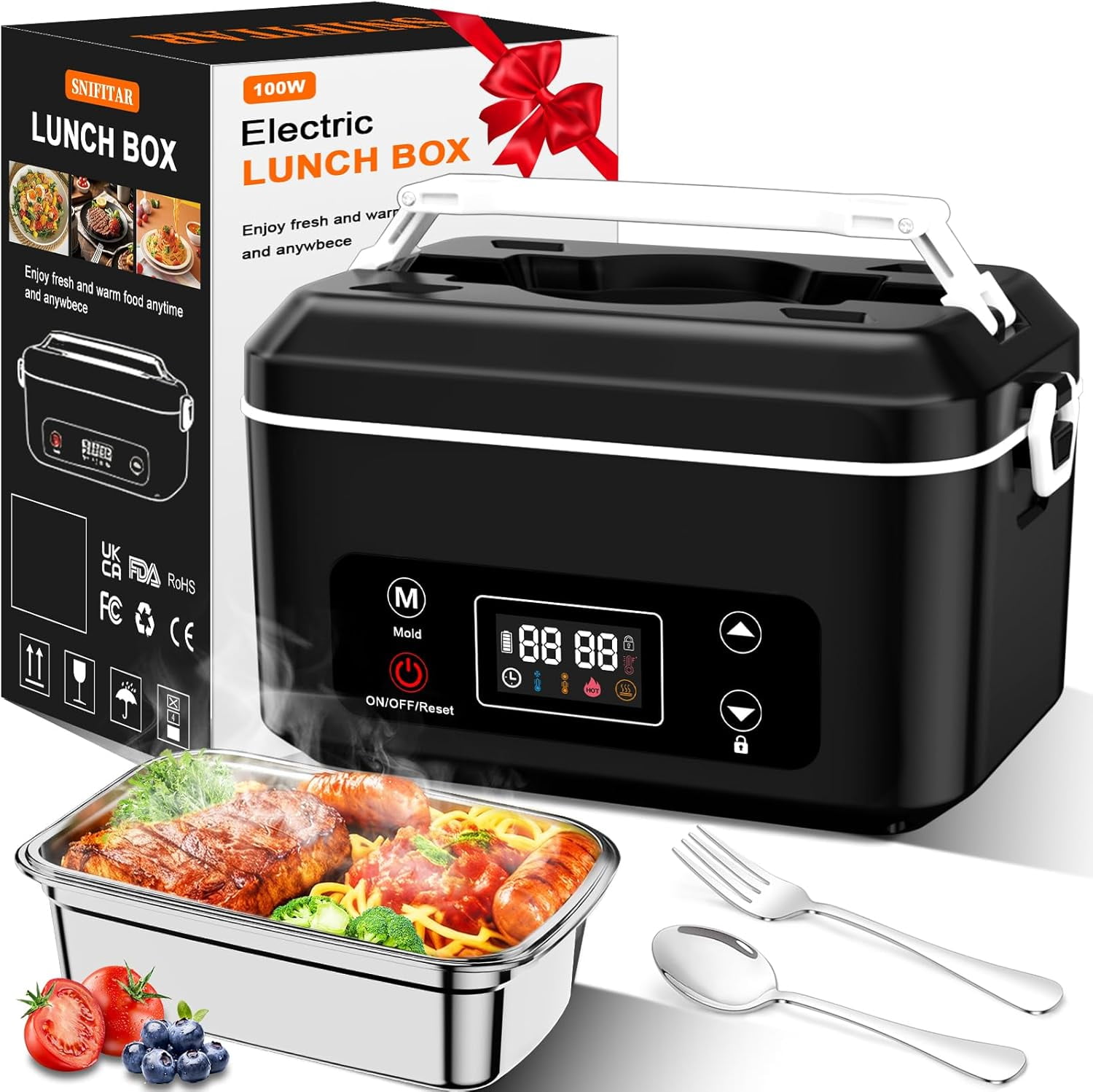 Cordless Electric Heated Lunch Box,Pro 24000mah Box,Battery Powered, 1 ...