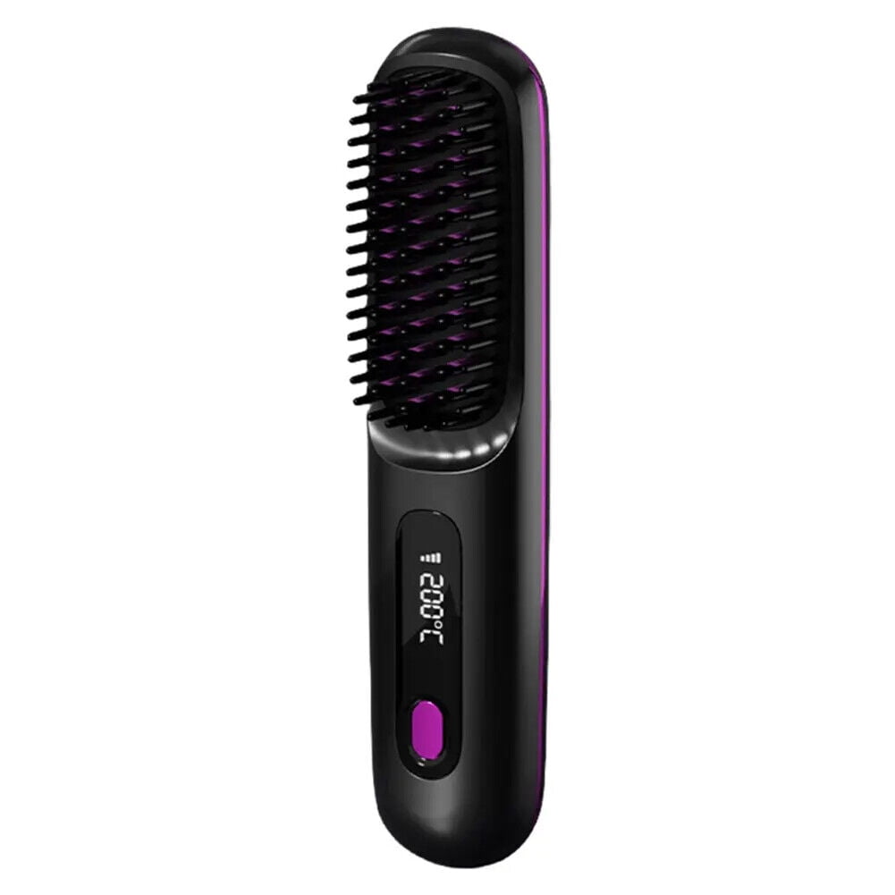 Cordless Electric Hot Comb with 3 Setting LED Temperature Display ...