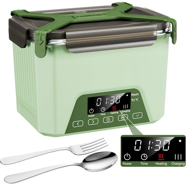 Cordless Electric Lunch Box, 1.2L Self Heating Lunch Box Battery ...