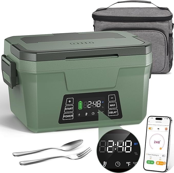 Cordless Electric Lunch Box for Adults, Rechargeable Heated Lunch Box ...