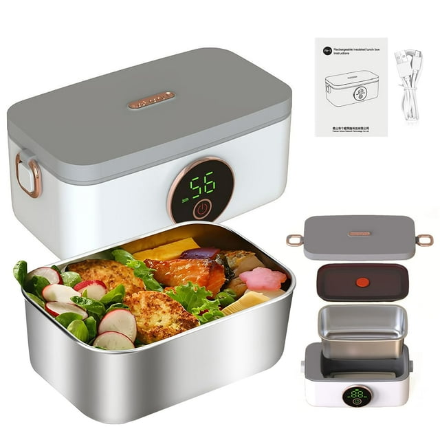 Cordless Electric Lunch Box for Adults,Rechargeable Self-Heating Food ...