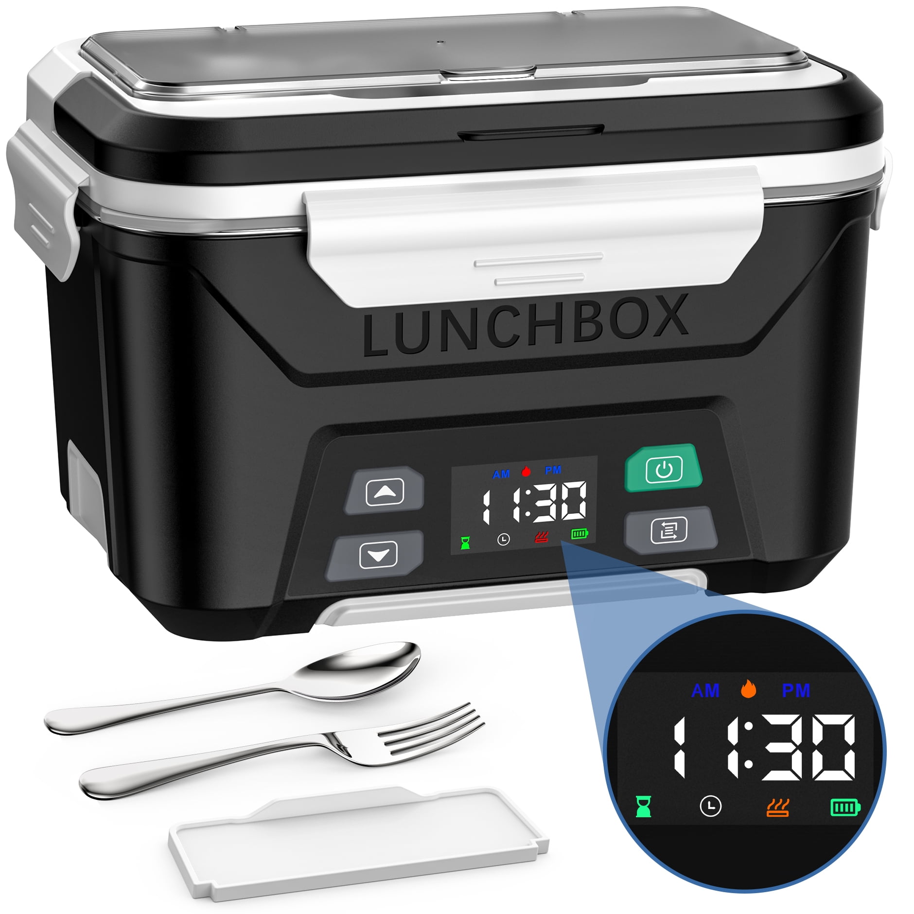 Cordless Electric Lunch Box, Heated Lunch Box Battery Powered with ...