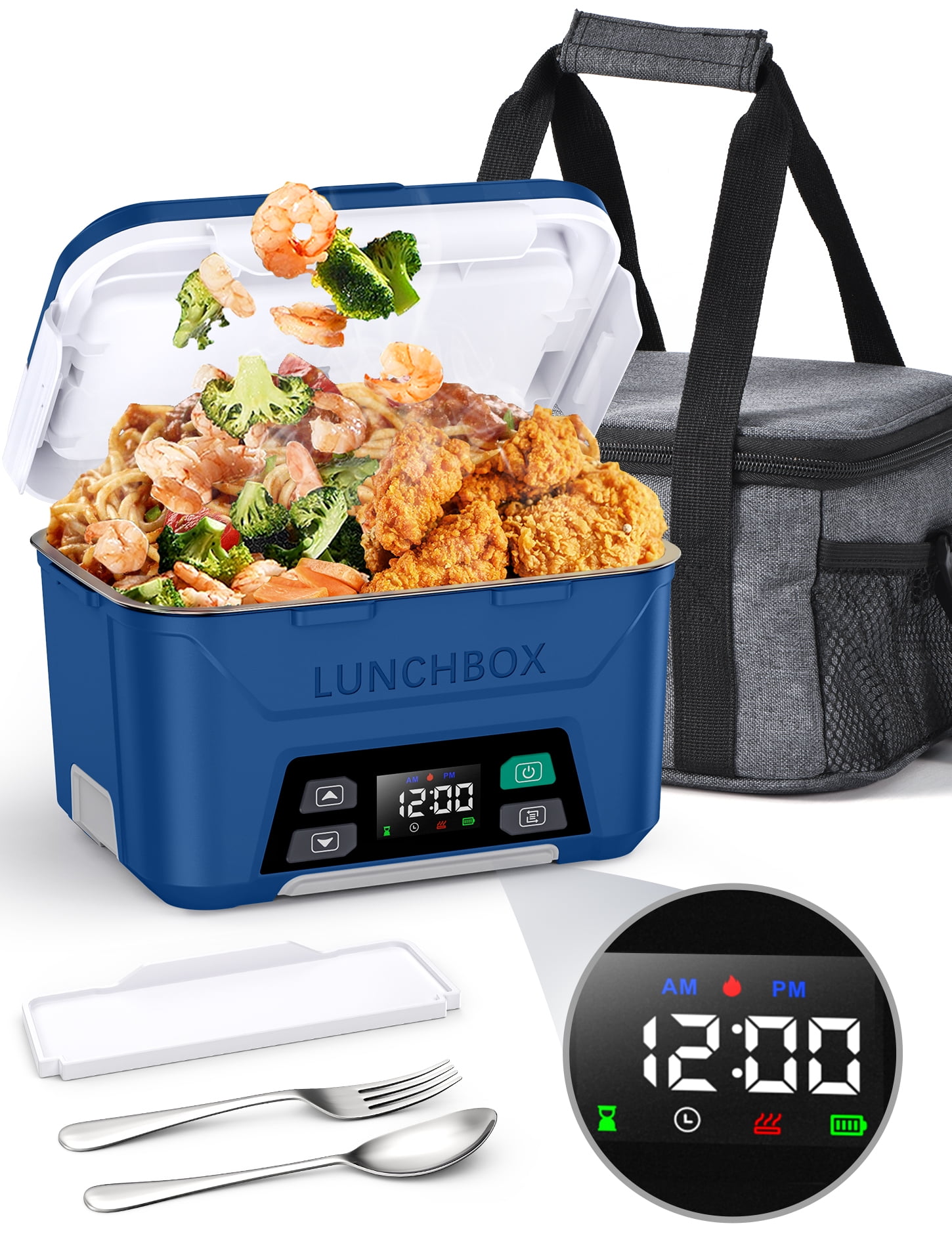 Mpow Cordless Electric Heated Lunch Box with 5.5 Cups Capacity ...