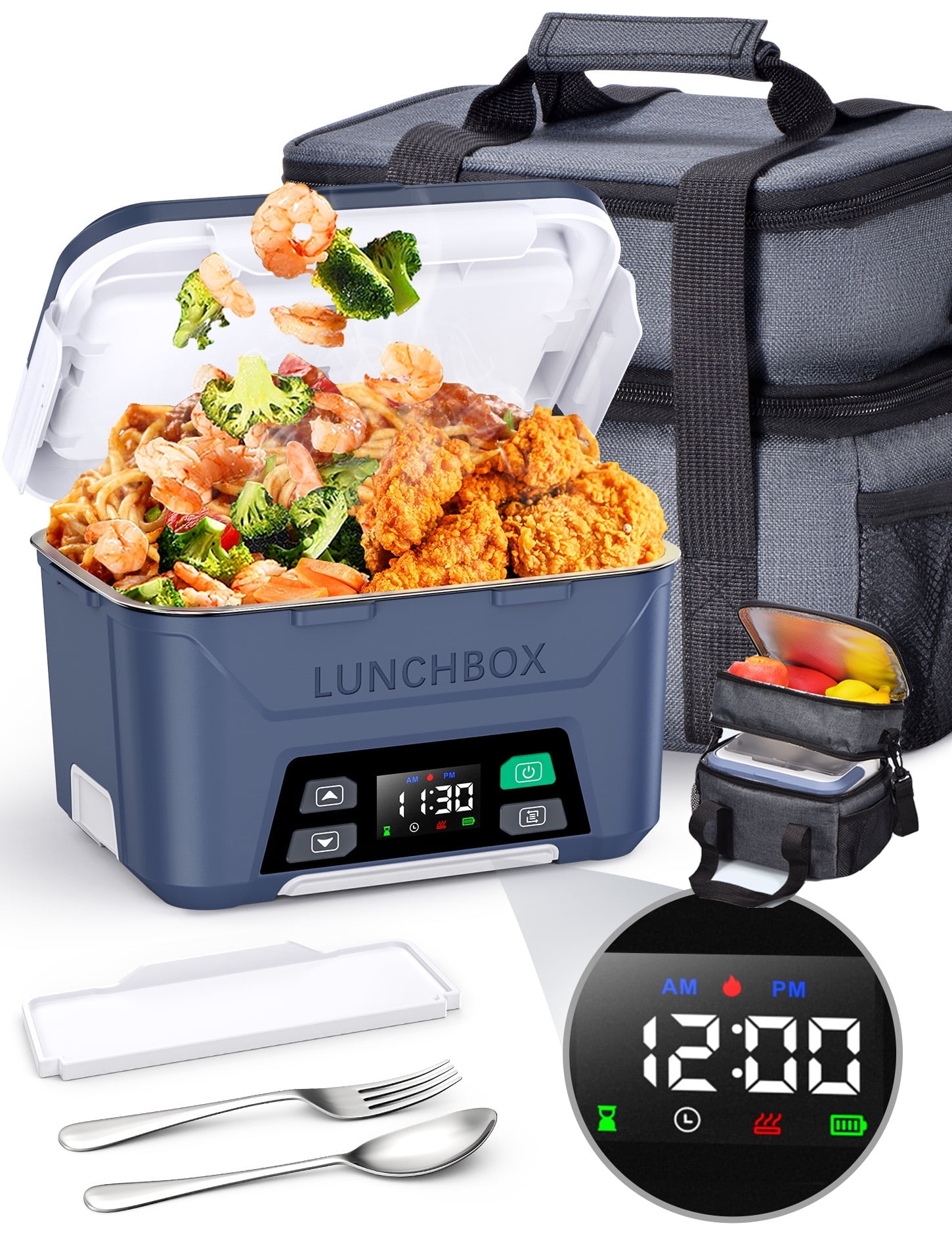 Cordless Electric Lunch Box, Heated Lunch Box Battery Powered with ...