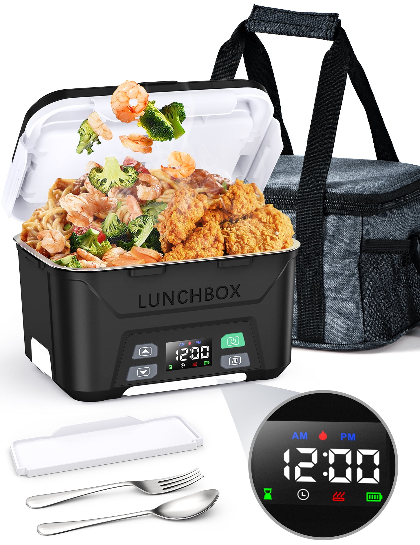 MPOW Cordless Electric Lunch Box, Heated Lunch Box Battery Powered with ...