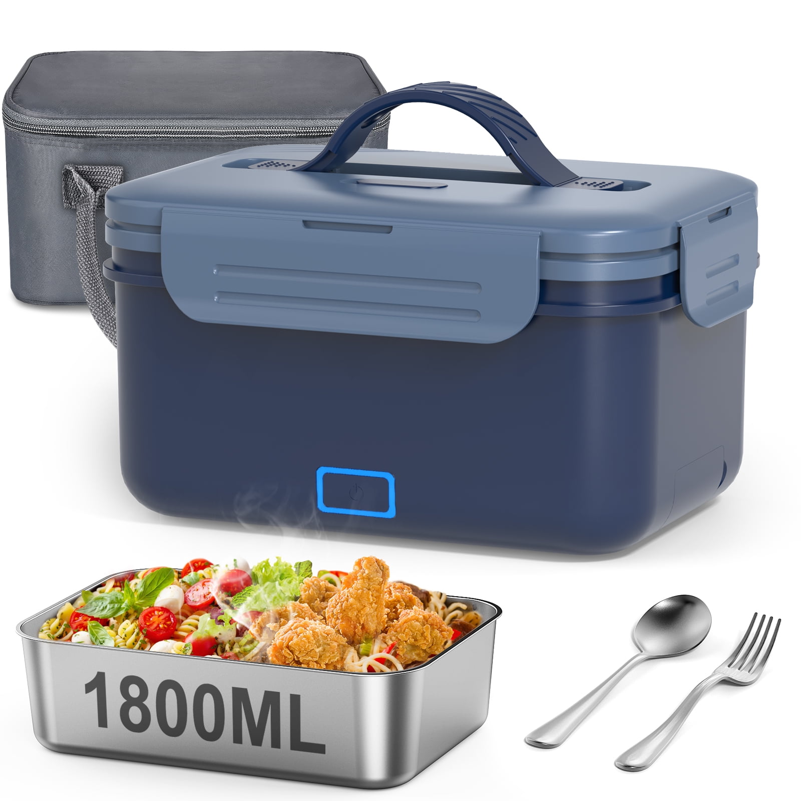 Cordless Electric Lunch Box for Adults, 1.8L Rechargeable & Portable ...