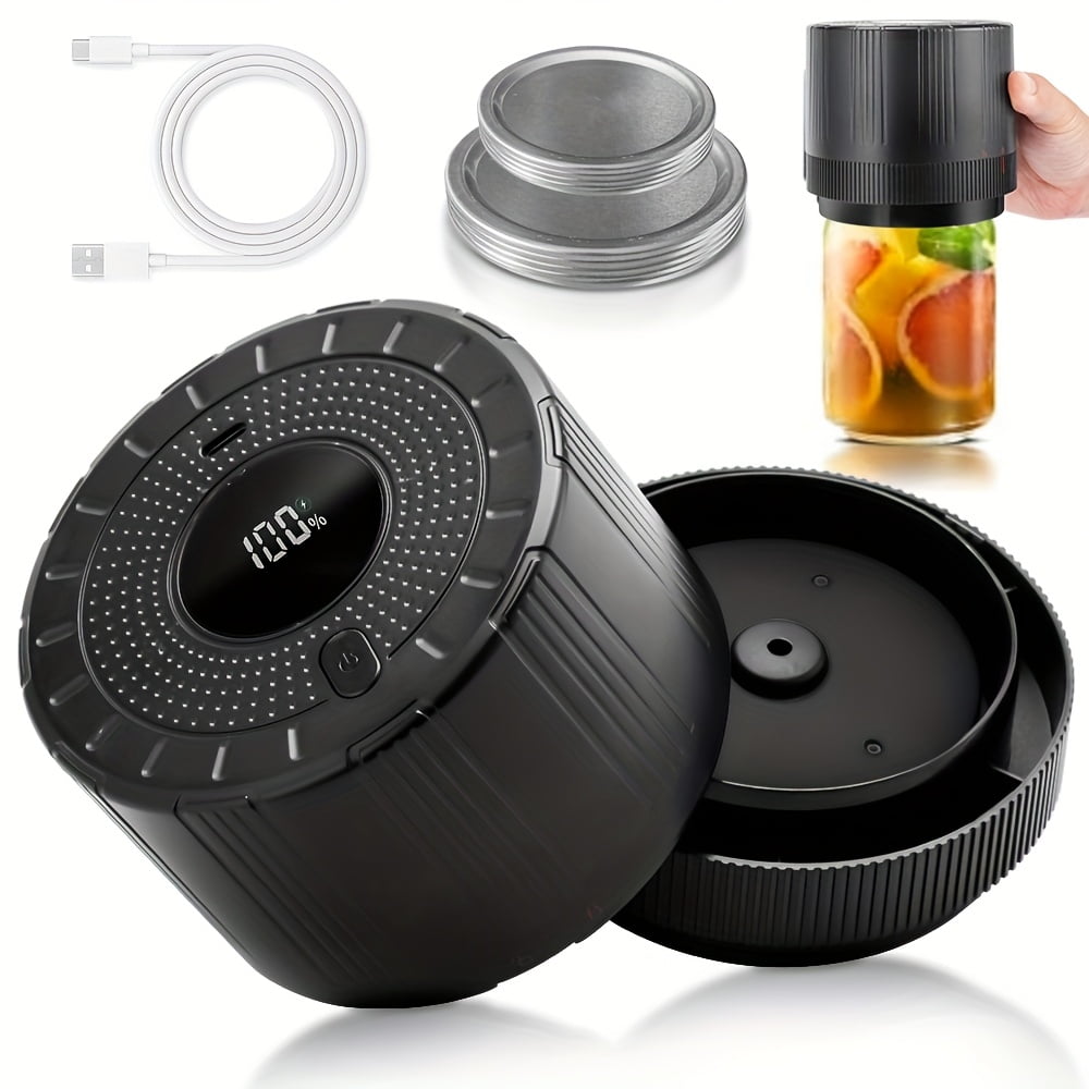 Cordless Electric Mason Jar Vacuum Sealer for Wide and Regular Mouth ...