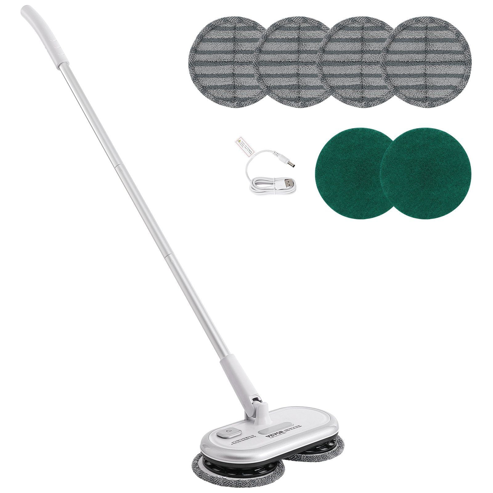 Cordless Electric Mop 70 mins Long Lasting Battery Dual Spin Heads 4 ...