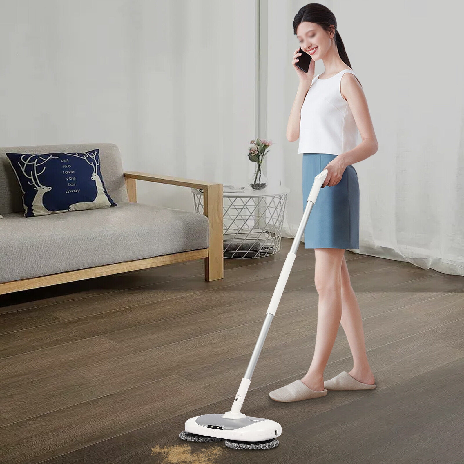 Cordless Electric Mop Spin Mops for Floor Cleaning Dual Spinning ...