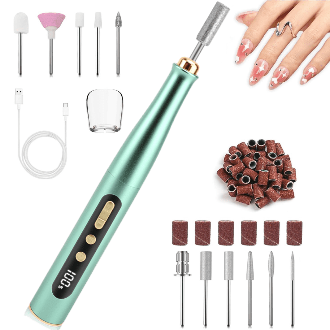 Portable Electric Nail Drill Kit, Professional 35000RPM Rechargeable ...