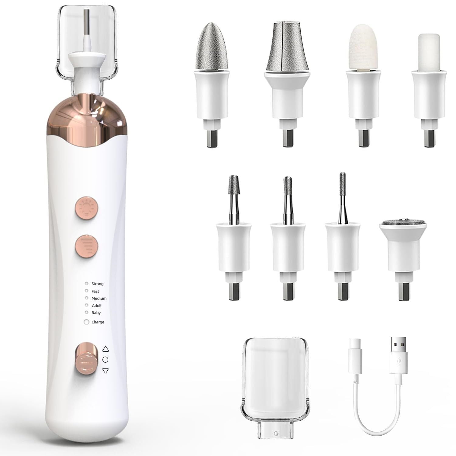 Cordless Electric Nail File Set, Portable Electric Nail Drill Machine ...