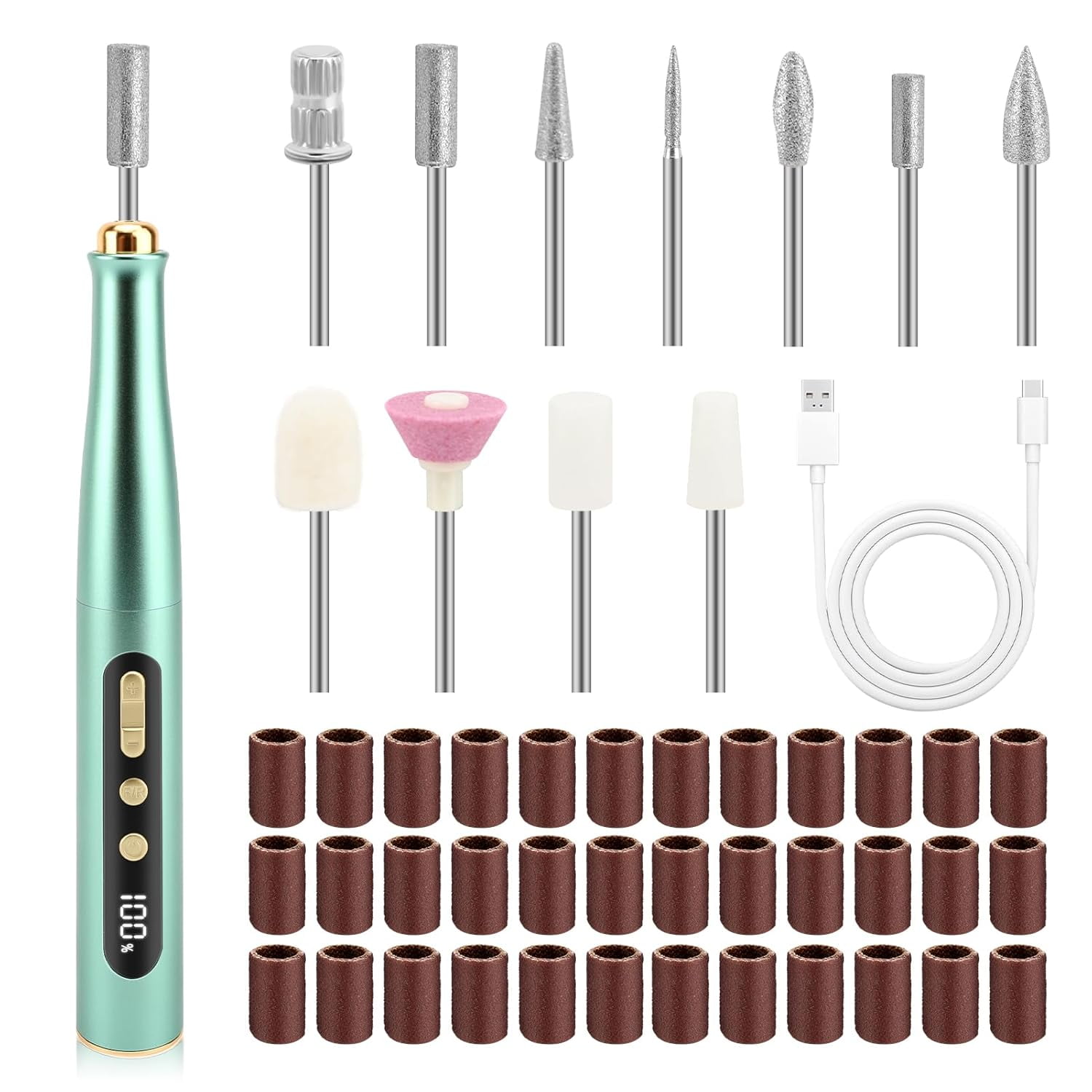 Cordless Electric Nails Drill Filer Set, Professional Manicure Pedicure ...