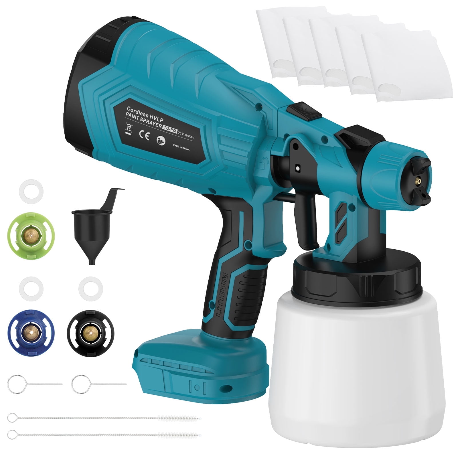 Cordless Electric Paint Sprayer Battery Powered for House Painting, 3 ...