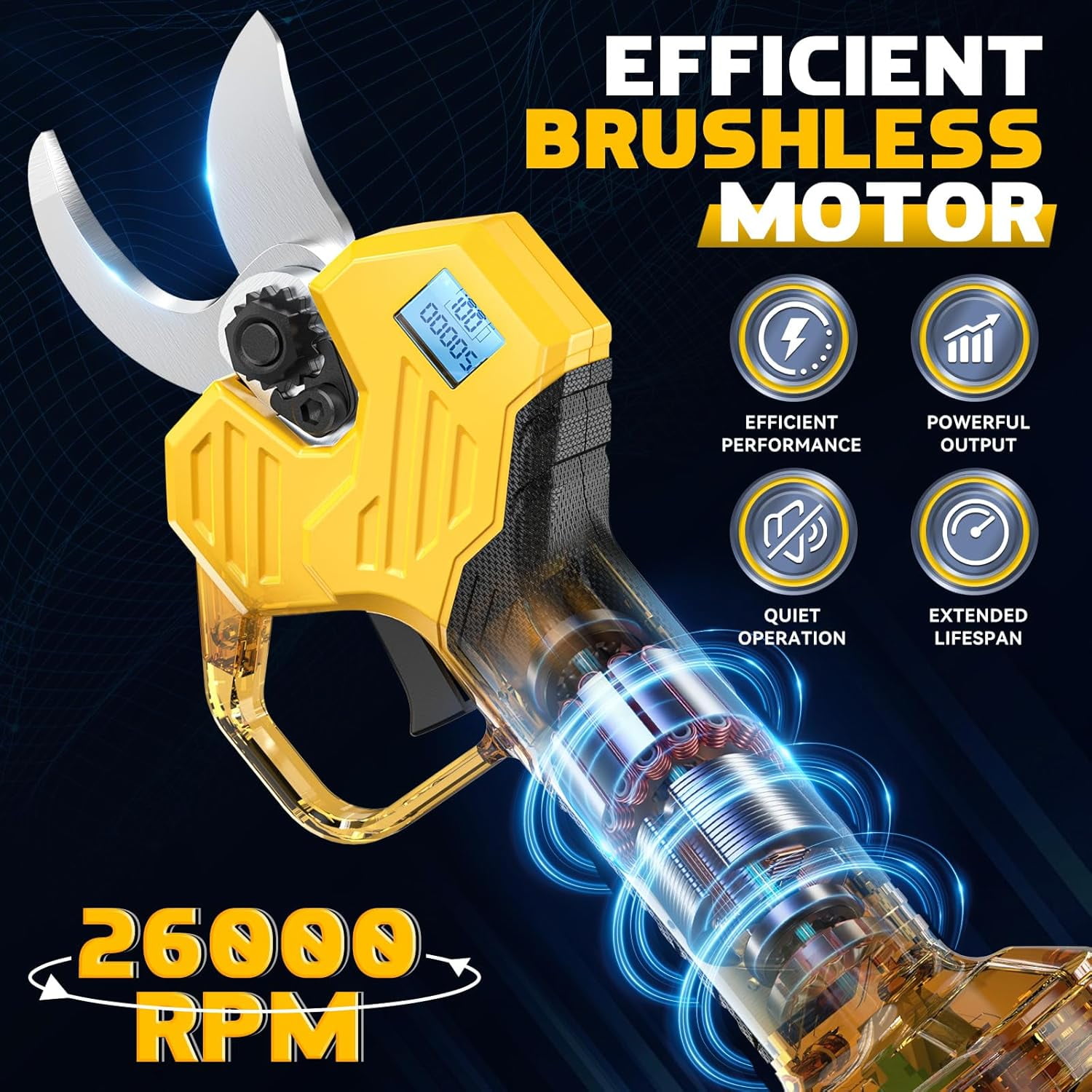 Cordless Electric Pruning Shears: 1.5-2 Inch Portable Pruning Shears for 20V Battery (No Battery ...