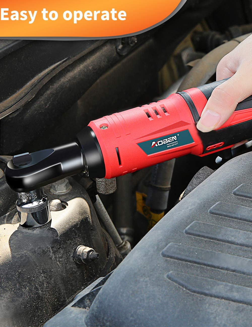 Cordless Electric Ratchet Wrench Set, 12V Power Tool with 2 Batteries ...