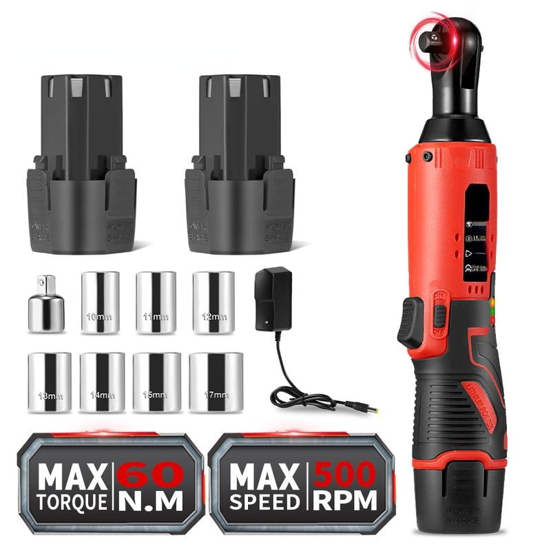 Cordless Electric Ratchet Wrench Set, 3/8" 12V Power Ratchet Tool Kit ...