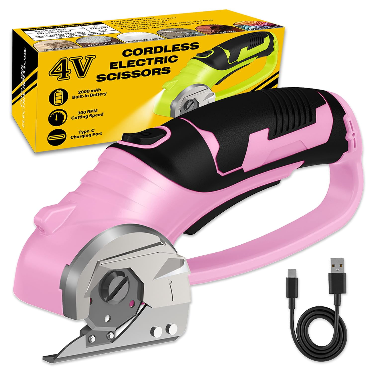 Cordless Electric Scissors, 4V Box Cutter & Cardboard Cutter with ...