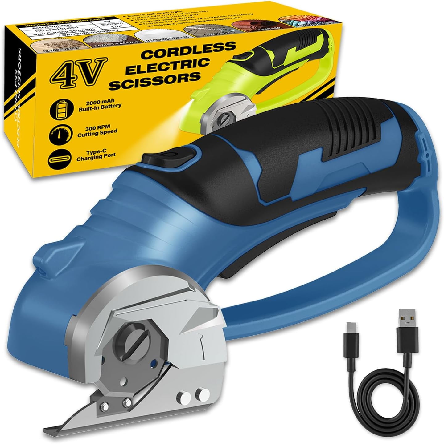 Cordless Electric Scissors, 4V Box Cutter & Cardboard Cutter with ...
