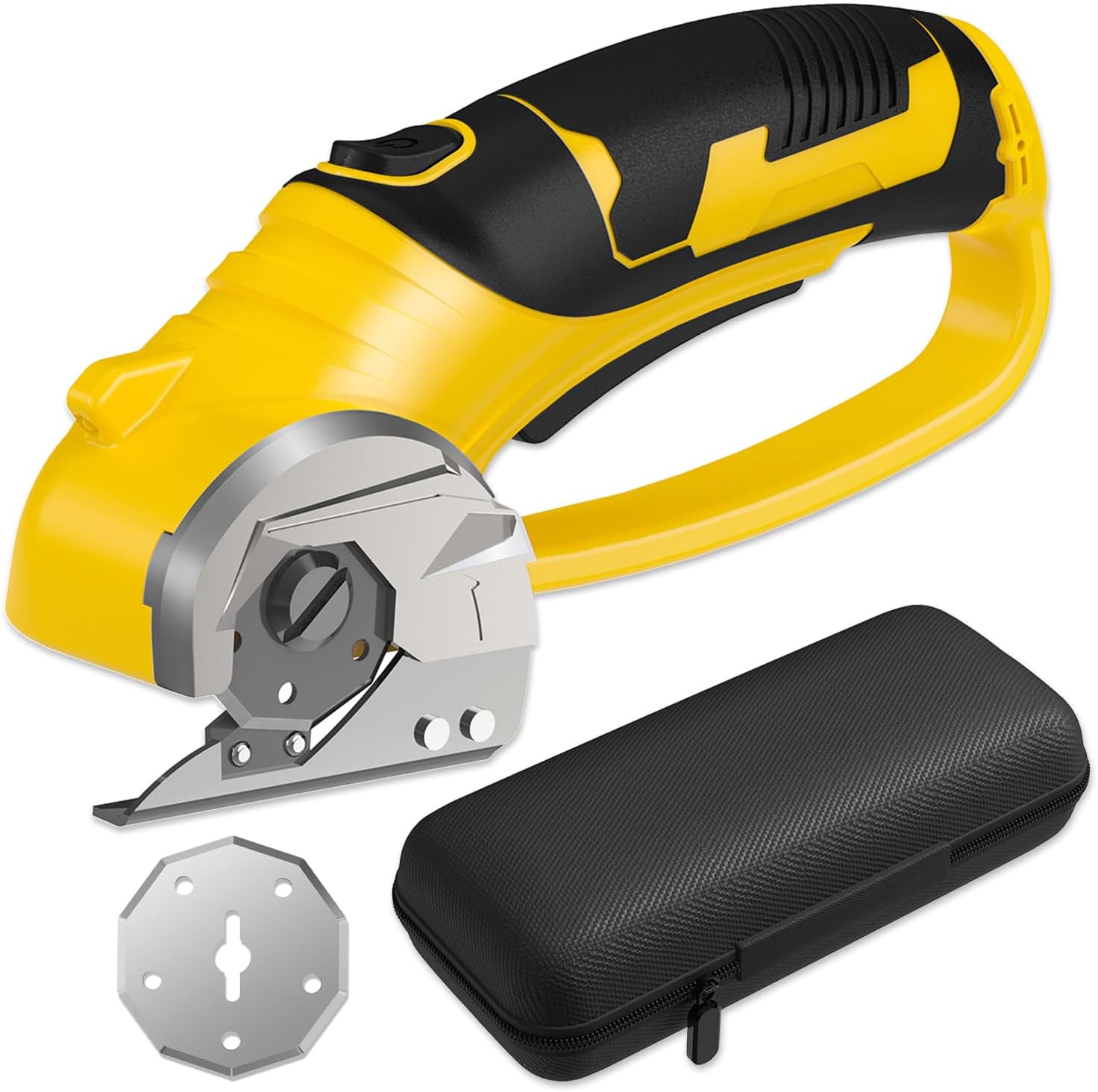 Cordless Electric Scissors - 4V Rechargeable Rotary Cutter with Safety ...