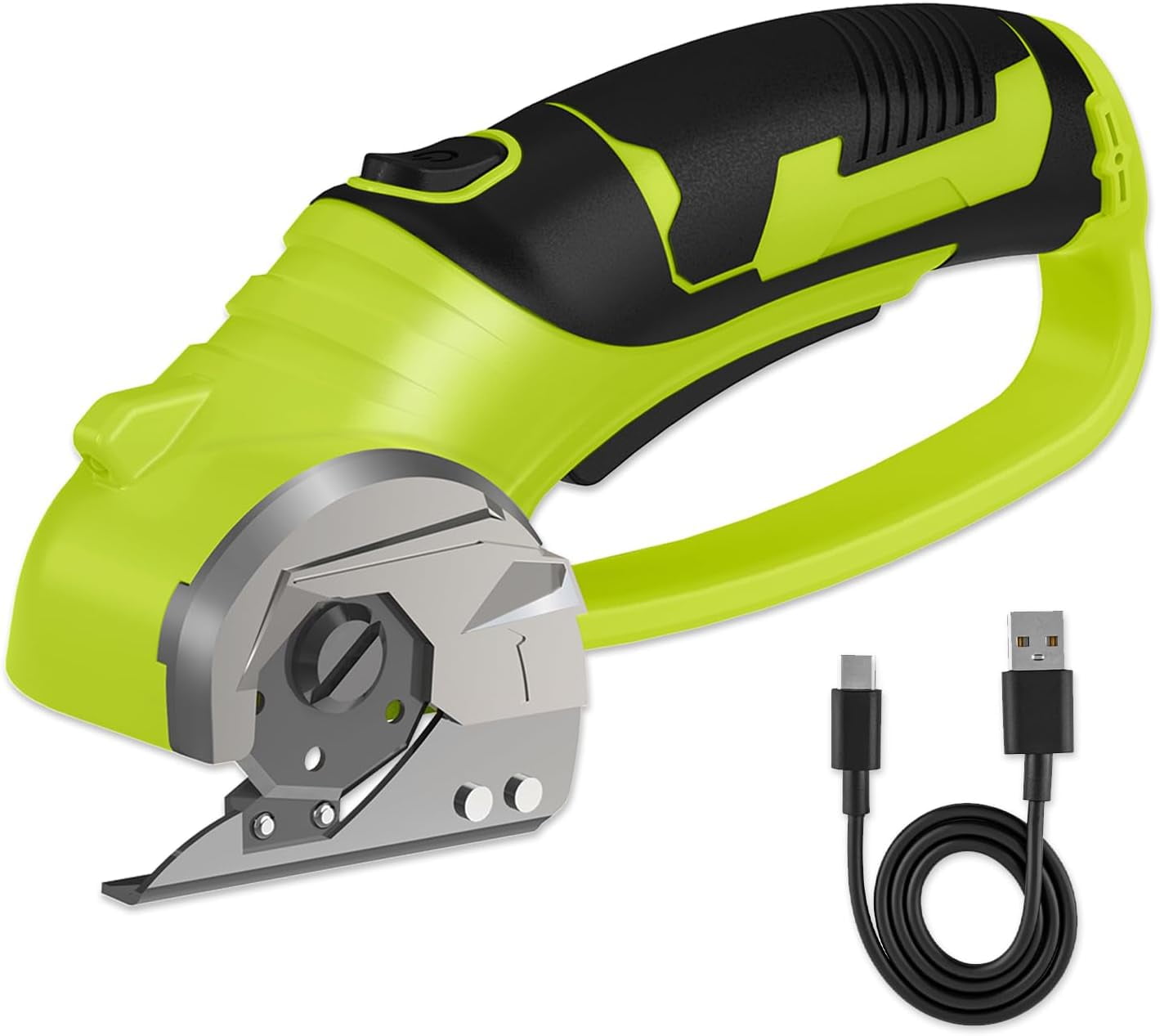 Cordless Electric Scissors - 4V Rechargeable Rotary Cutter with Safety ...