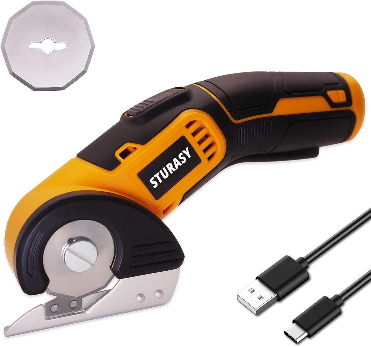 Cordless Electric Scissors, Cardboard Cutter with Safety Lock, Mini ...