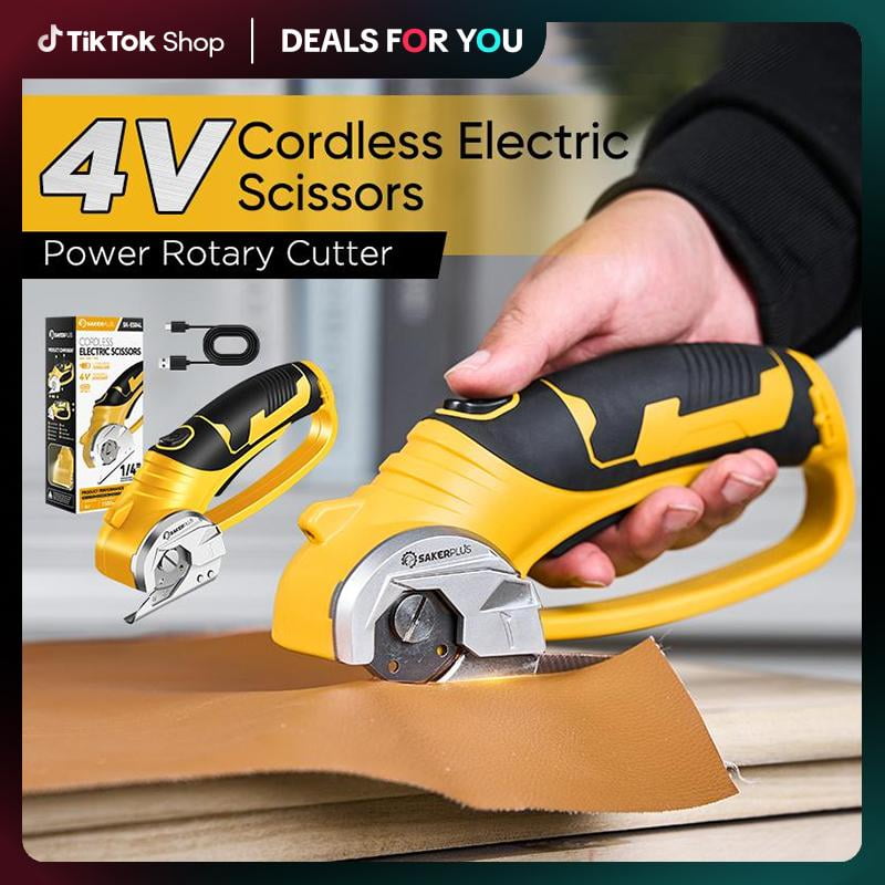 Cordless Electric Scissors,Rechargeable Fabric Scissor with LED Light ...